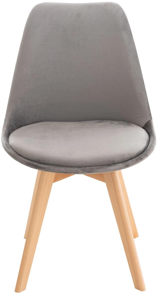 Jídelní židle Crediton - 4 ks - samet | šedé
