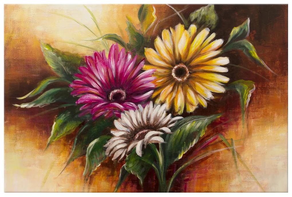 Gario Ručně malovaný obraz Nádherná kytice květů Rozměry: 120 x 80 cm