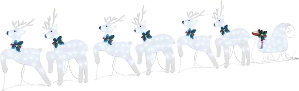 LED Sobové 7 ks Stříbrná 43 x 18 x 66 cm textil 3385891
