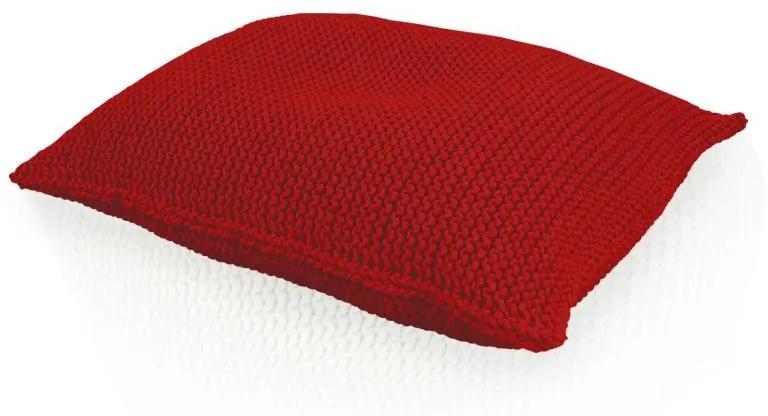 Pletený polštář červený obdelník