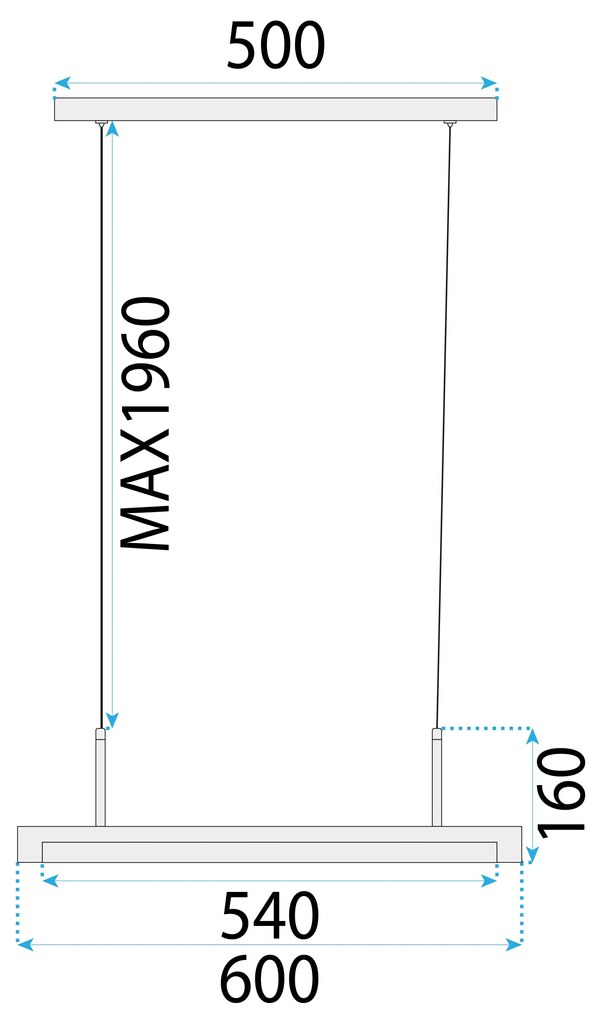 Toolight Toolight, LED stropní svítidlo 60cm + dálkové ovládání APP1530-CP, černá-hnědá, OSW-05660