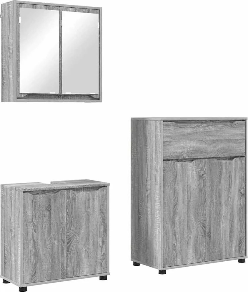 Sada koupelnového nábytku 3 ks Šedá Sonoma 72,5 x 36,5 x 100 cm 3403856