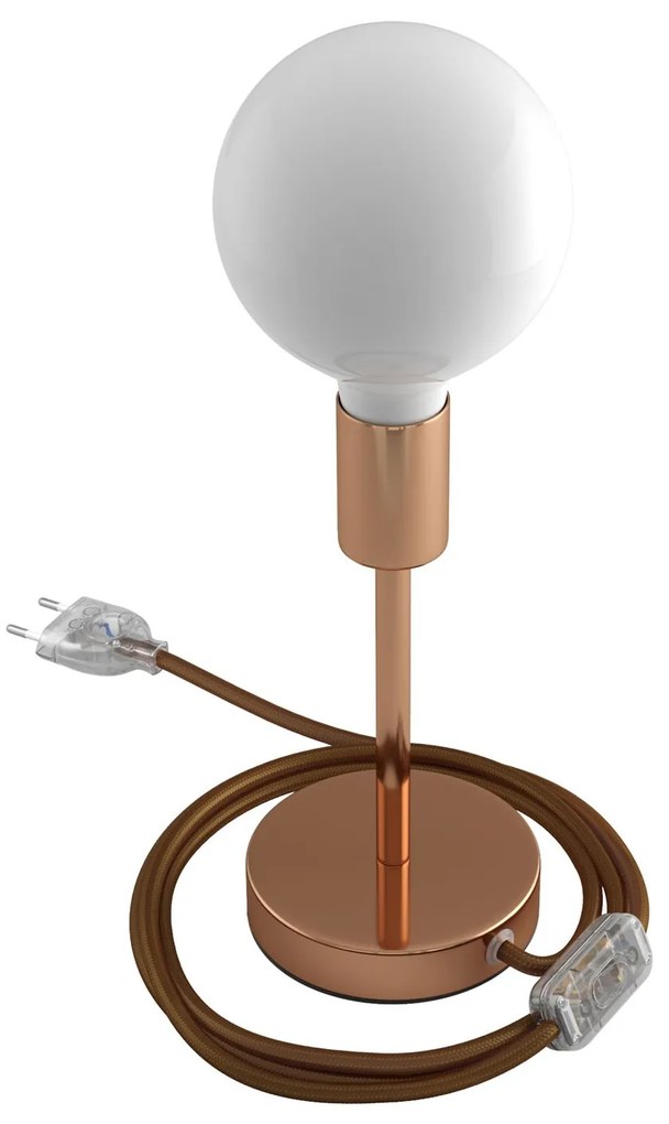 creative cables Kovová stolní lampa Alzaluce Velikost: 15 cm, Barva: Matná měď