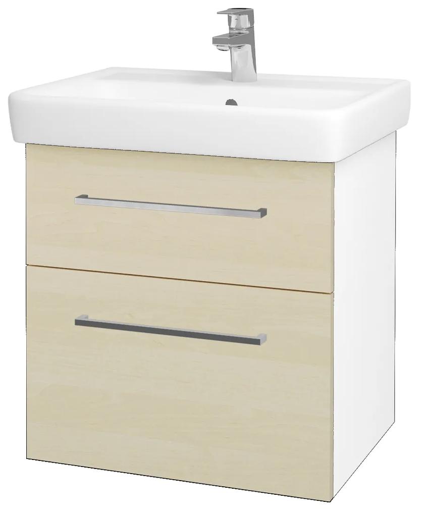 Dřevojas Koupelnová skříň Q MAX SZZ2 60 Varianta: N01 Bílá lesk / Úchytka T06 / D03 Cafe