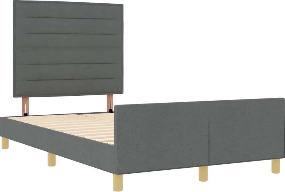 Rám postele s čelo Tmavě šedá 140 x 200 cm textil 3344656