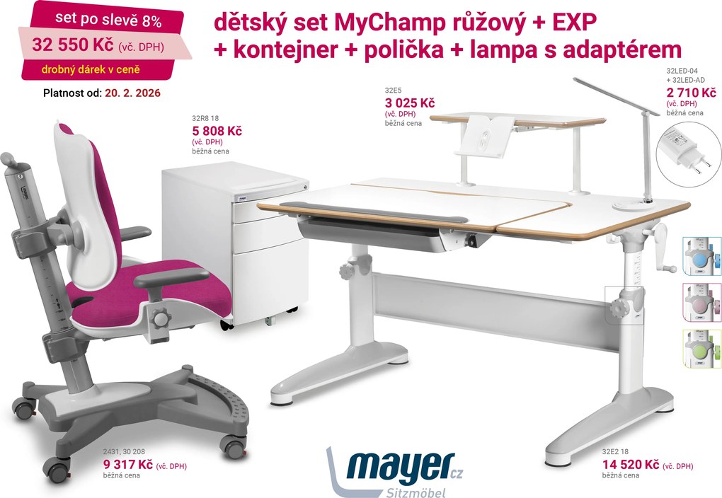 Mayer CZ Dětský set MyChamp růžový + EXP Mega