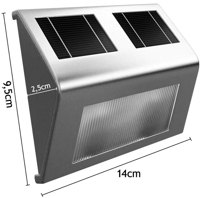 LED solární nástěnné osvětlení nerezové 101594