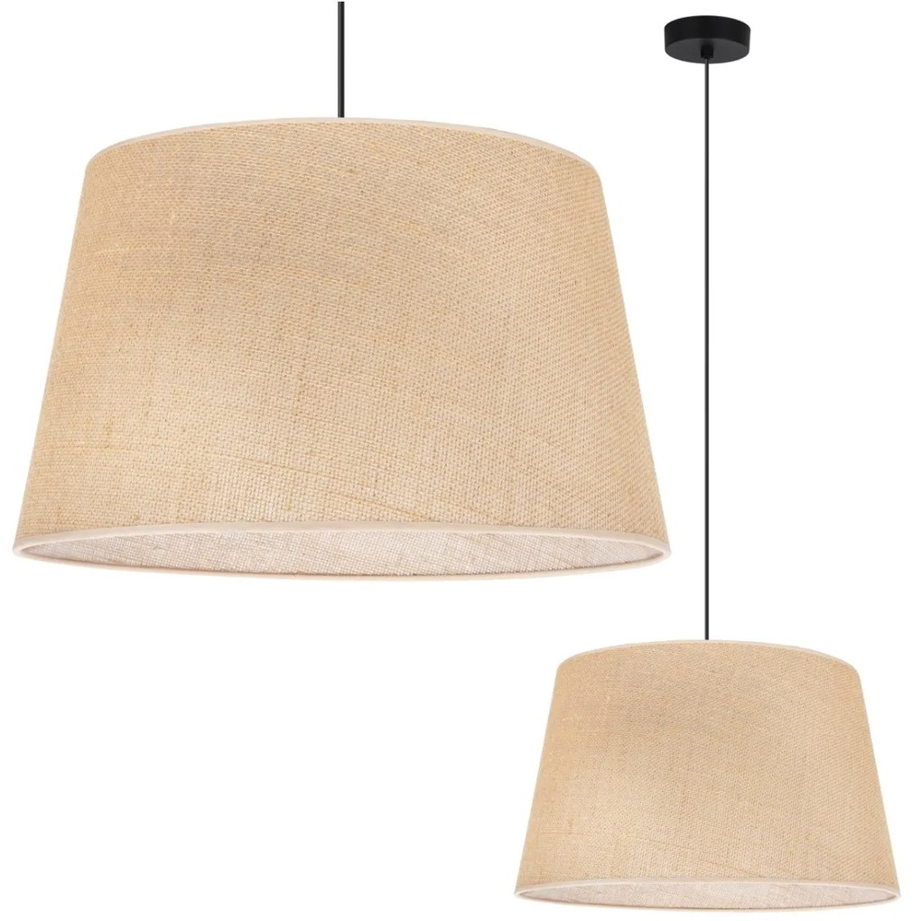 Závěsné svítidlo Juta, 1x jutové stínítko, (fi 44cm), b