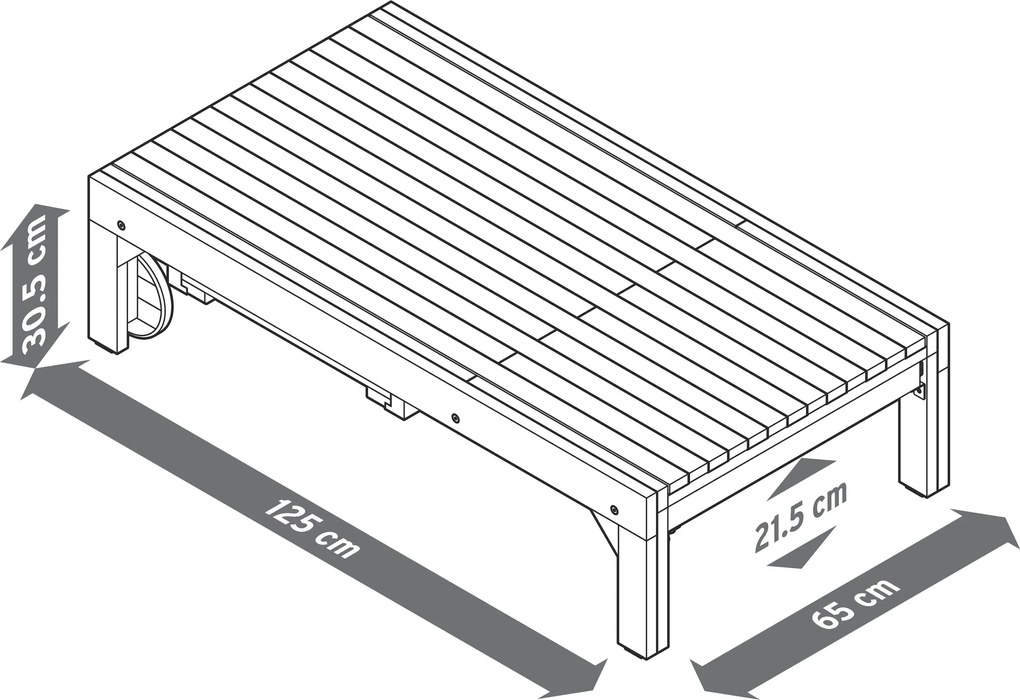 Tchibo - Rozkládací zahradní lehátko »Fleksibel« s pohodlnou prémiovou podložkou - barva: šedá