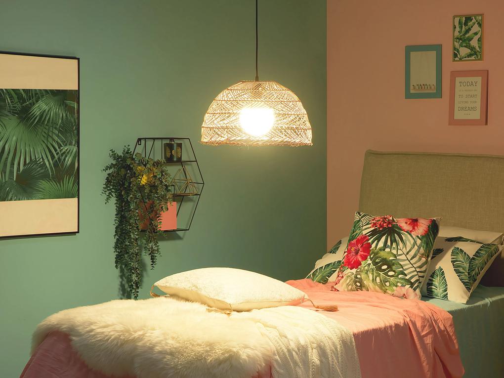 Závěsná ratanová lampa v přírodní barvě SELENGE Beliani