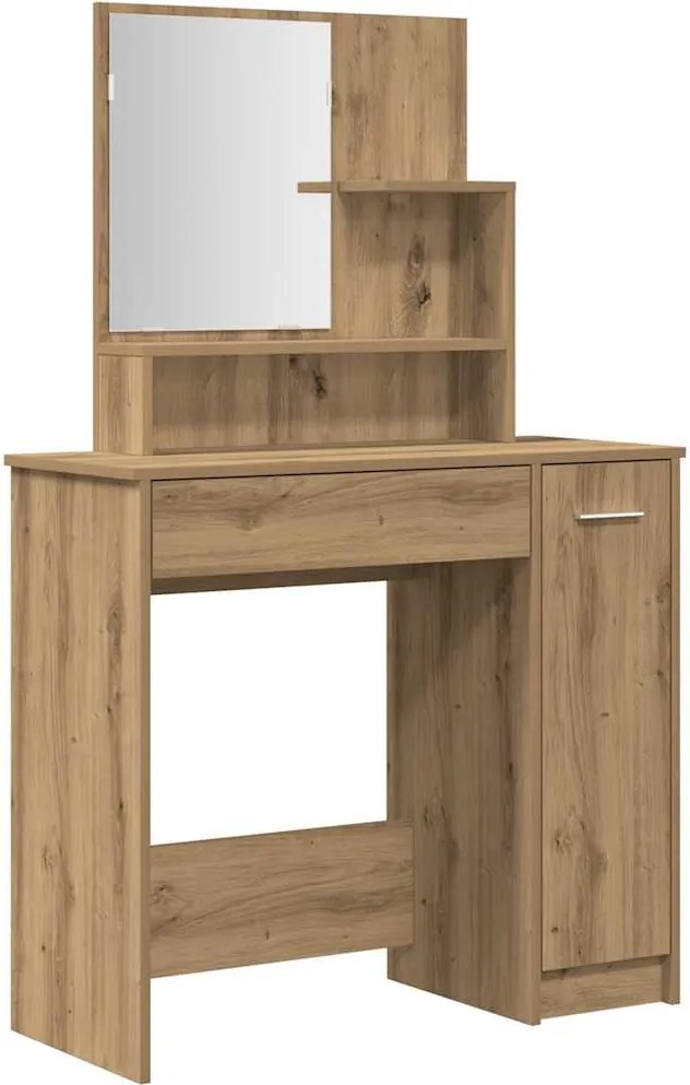 sada toaletního stolku dub artisan kompozitní dřevo 3329192