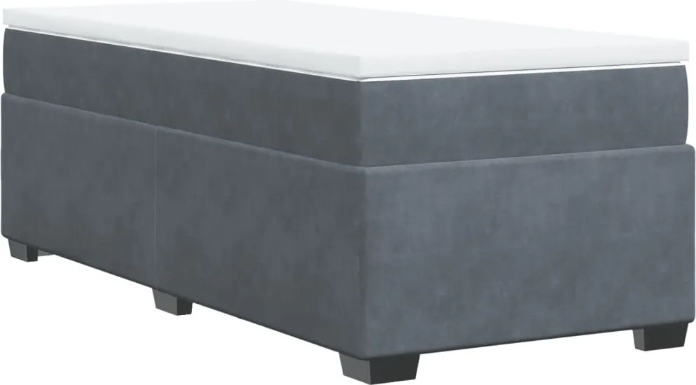 Box spring postel s matrací tmavě šedá 90x200 cm samet 3285258