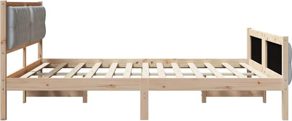 Rám postele Světle šedá 180 x 200 cm Masivní borové dřevo 3394273