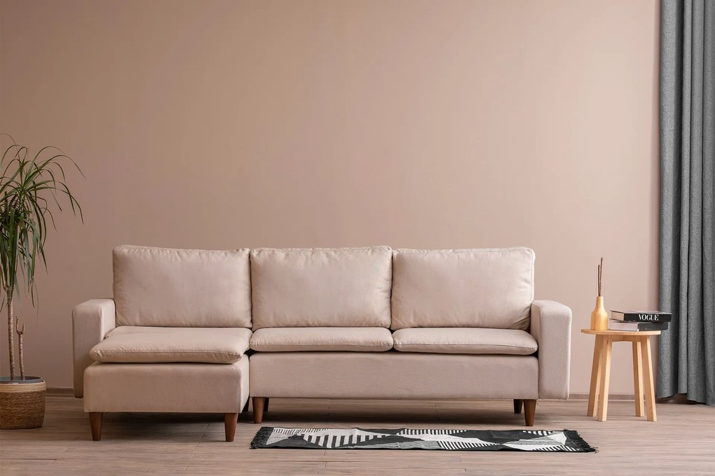 Hanah Home Rohová pohovka LUNGO krémová