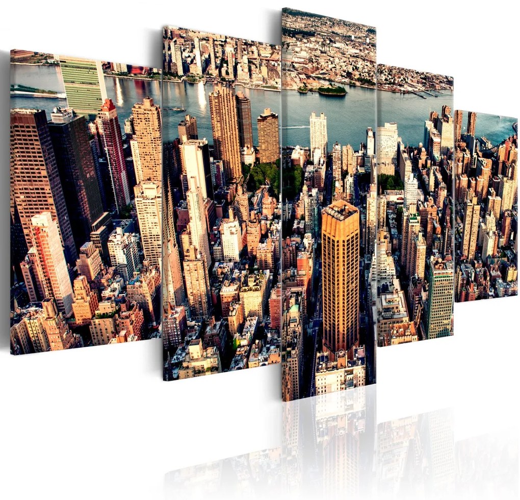 Pětidílný obraz - New York letem (200x100 cm) - Murando DeLuxe