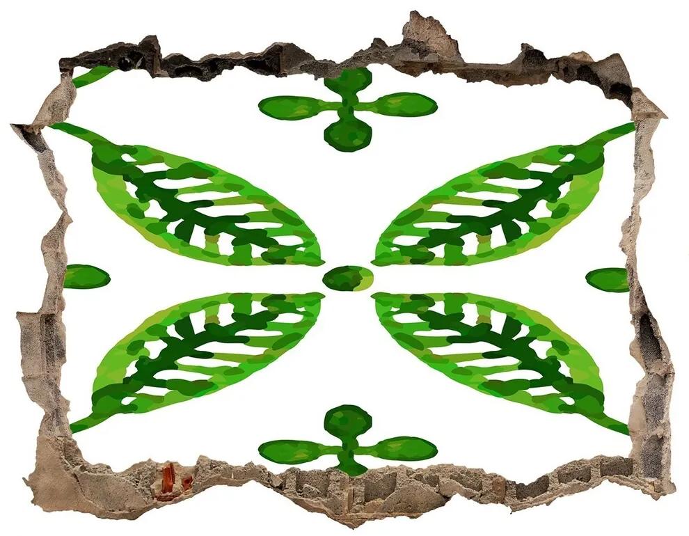 Wallmuralia Samolepící nálepka Zelené listí 95x64 cm
