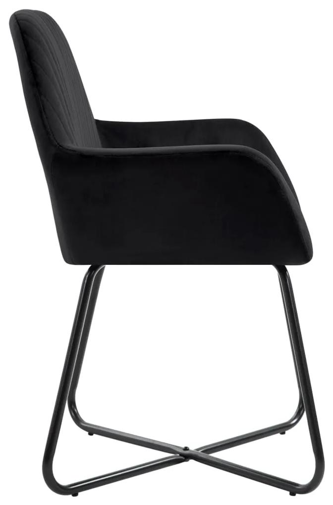 Jídelní židle 2 ks černé samet,  249805