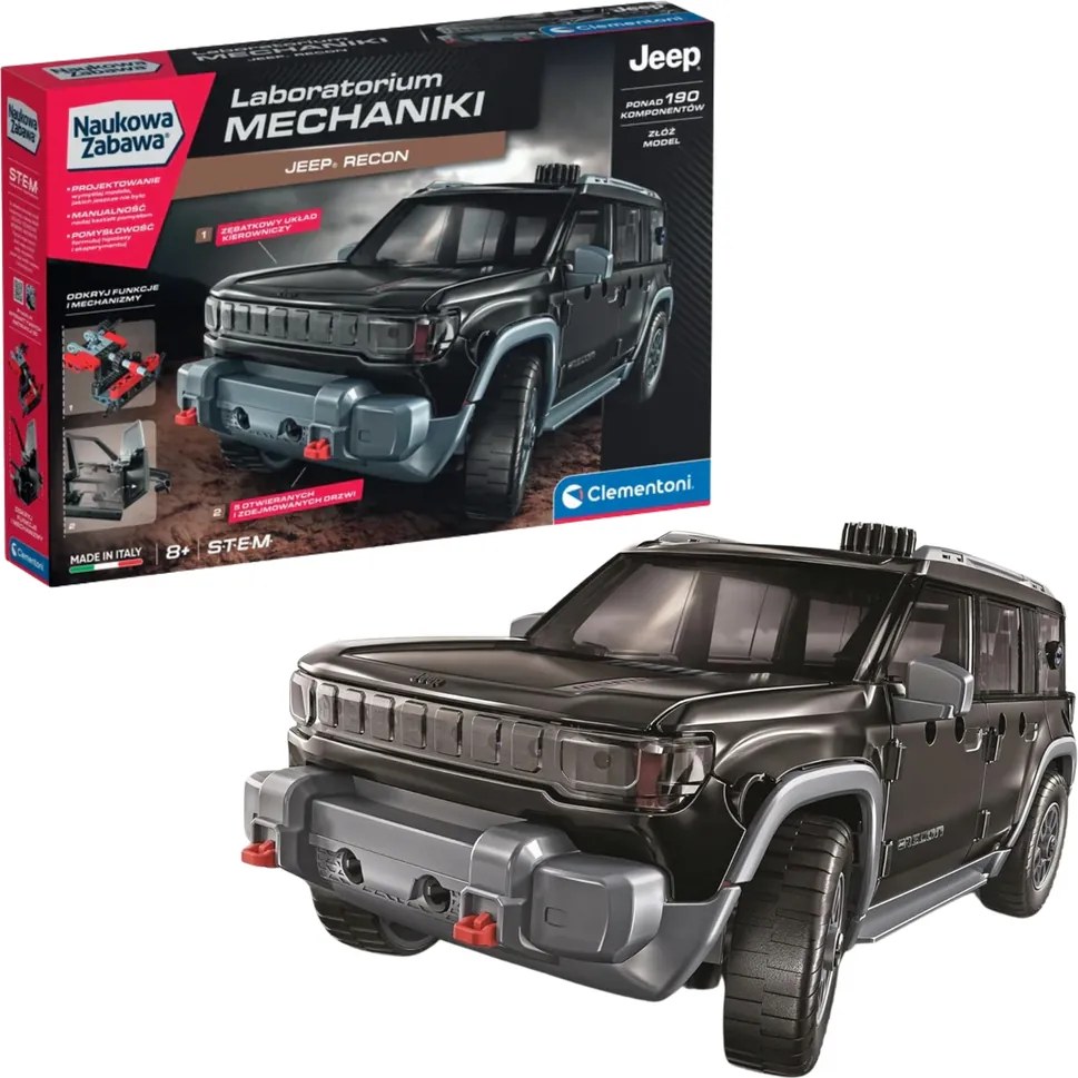 Vědecká hra Laboratoř mechaniky Jeep Recon – polský jazyk Clementoni 50401