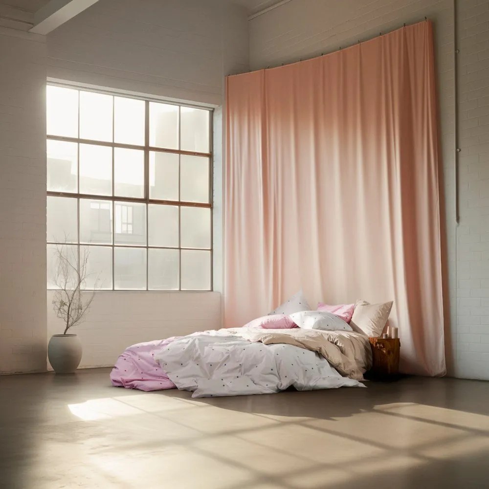 Béžové povlečení na dvoulůžko/prodloužené z bavlněného perkálu 200x220 cm Daisy – JUNA