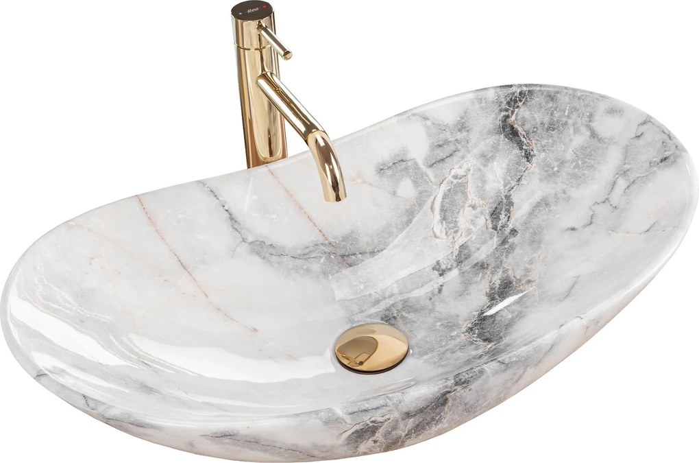 Rea Royal 60 umyvadlo, 62 x 36 cm, napodobenina kamene Granit, REA-U8596