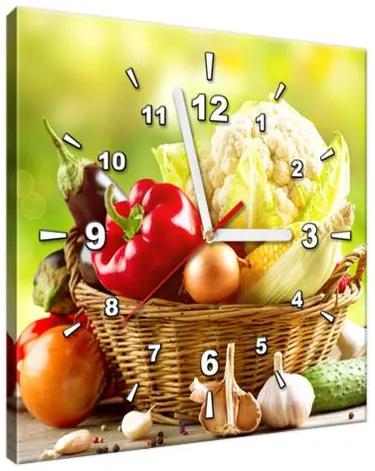 Tištěný obraz s hodinami Zdravá zelenina 30x30cm ZP1344A_1AI