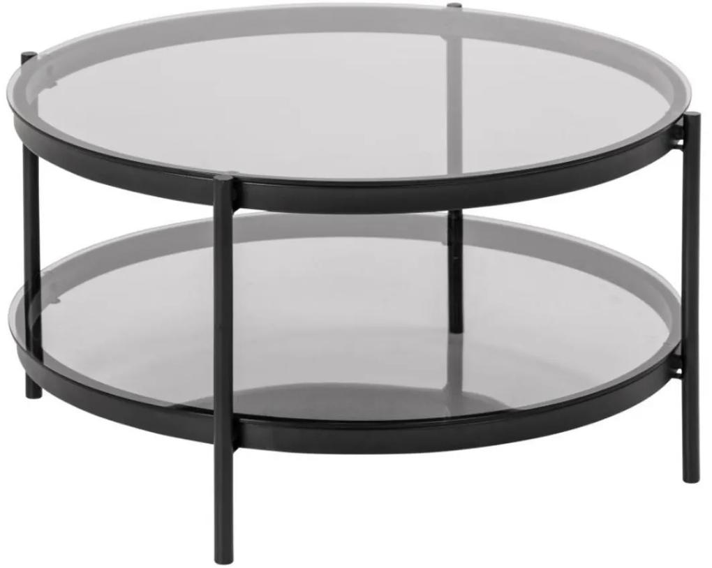 OnaDnes -20% Scandi Černý skleněný konferenční stolek Britany 79 cm