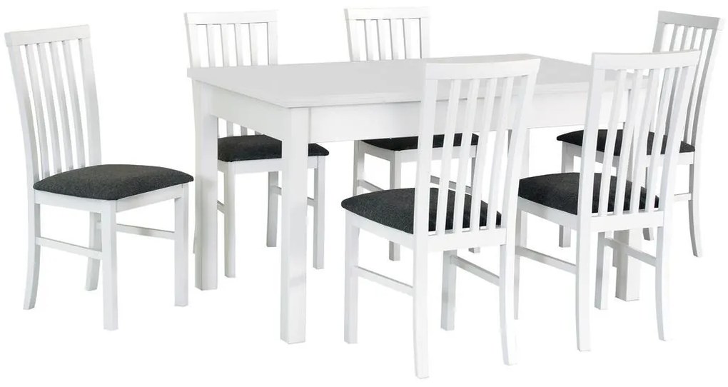 EU017 Jídelní sestava, stůl MODENA I a židle MILANO I, bílá