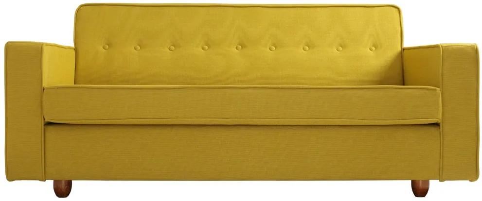 OnaDnes -20% Nordic Design Kurkumově žlutá látková dvoumístná pohovka Tracy 178 cm
