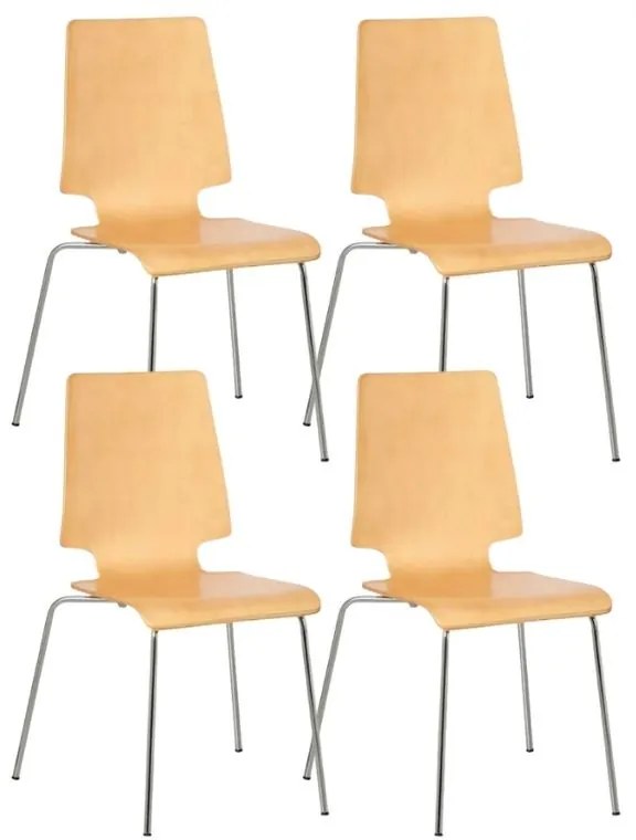 B2B Partner Dřevěná židle TORONTO, přírodní - nosnost 120 kg, 4 ks