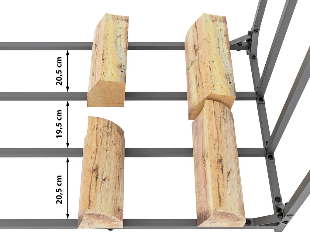 Přístřešek na palivové dřevo Ruston Aluminium L – antracitová