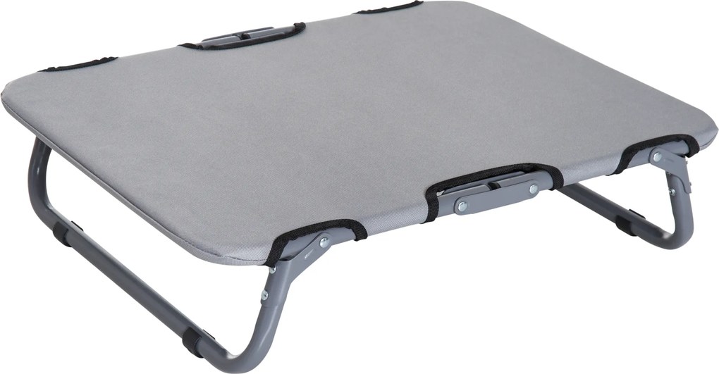 PawHut Dog Lounger Venkovní skládací pelíšek pro psy, kočky, místo na spaní, šedý, 59x46x15cm| Aosom