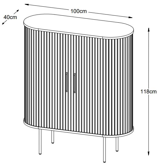 Designová skříňka Vasiliy 118 cm černý dub