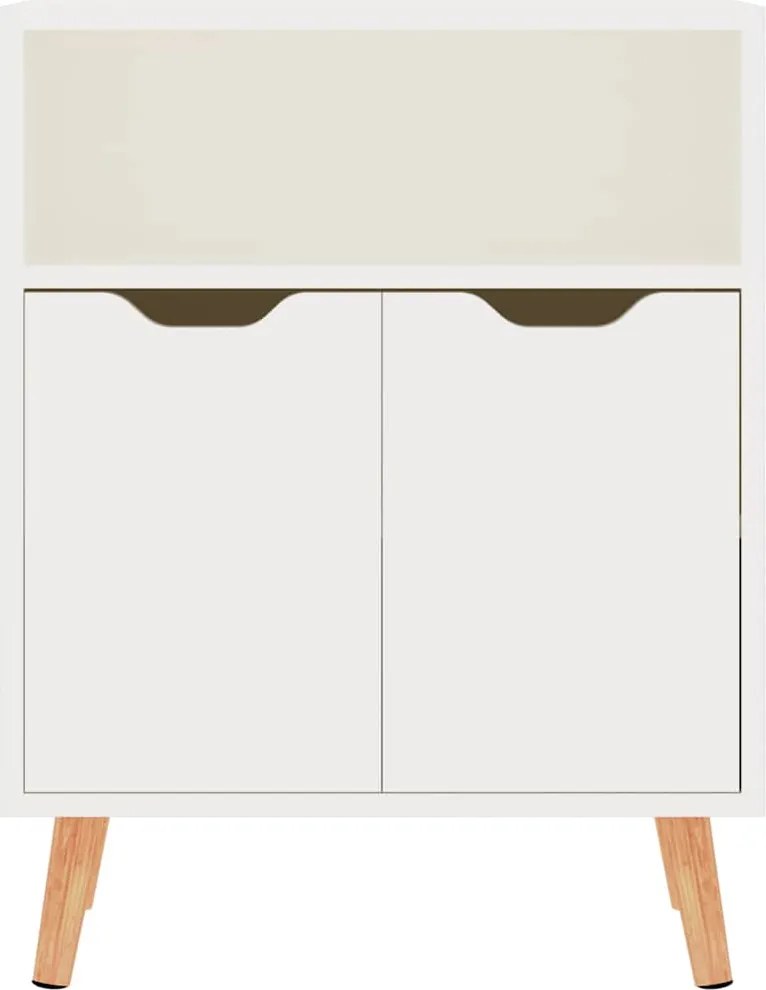 Příborník bílý s vysokým leskem 60x30x72 cm kompozitní dřevo 326828