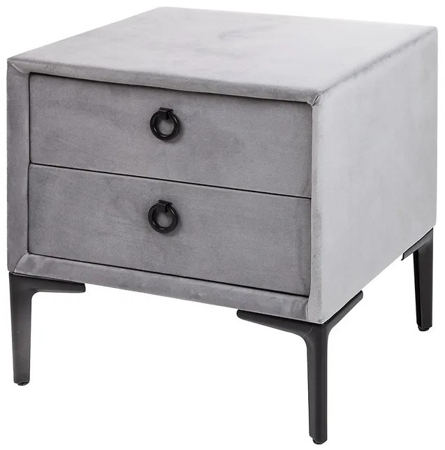 Designový noční stolek Gallia stříbrno-šedý