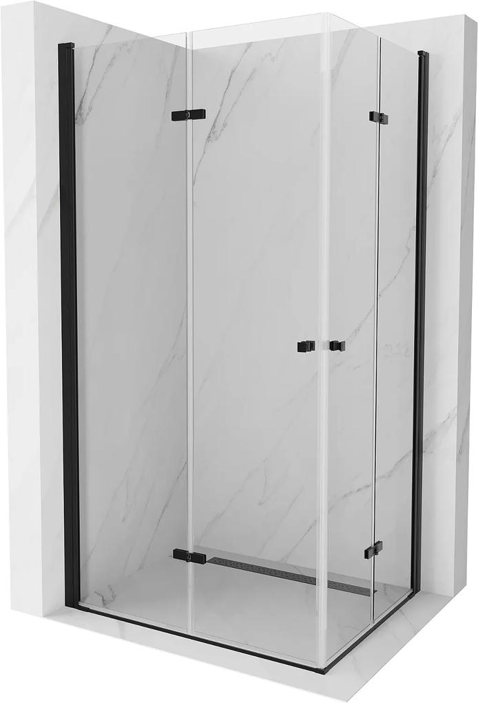Mexen Lima Duo, sprchový kout 100 (dveře) x 90 (dveře) cm, 6mm čiré sklo, černý profil, 856-100-090-70-00-02