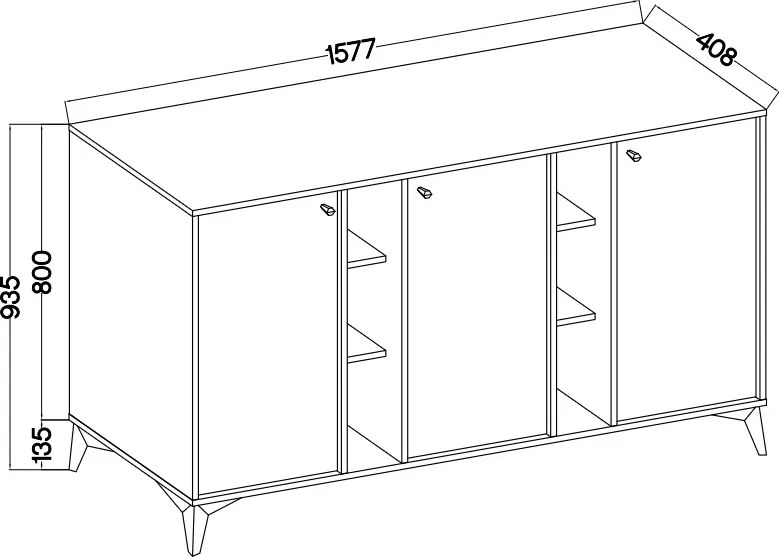 FALCO Komoda Tomila 823/1 Odstín: Černý grafit