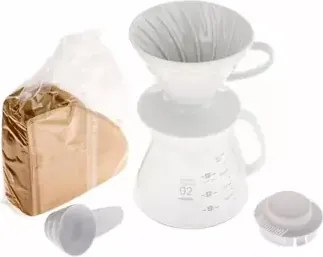 Hario V60 Dripper Pot set bílá / dripper + server + filtry