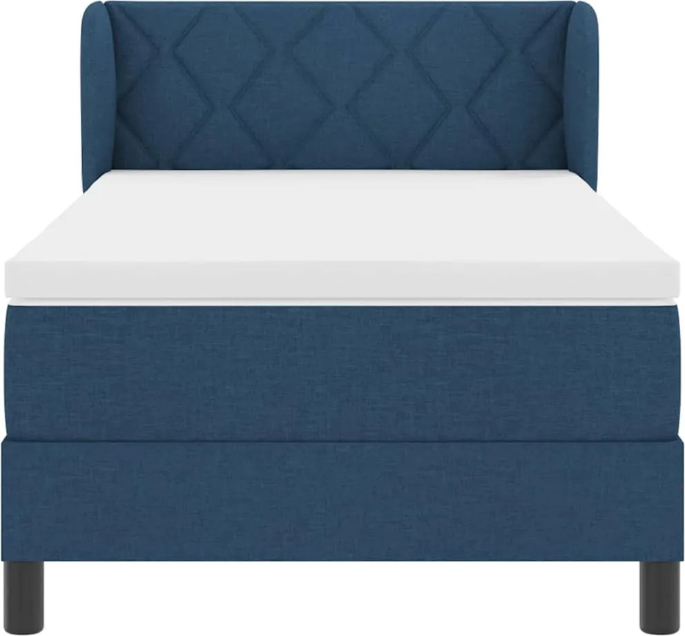Postel s boxspringem s polštářem Modrá 90 x 190 cm textil 3340065