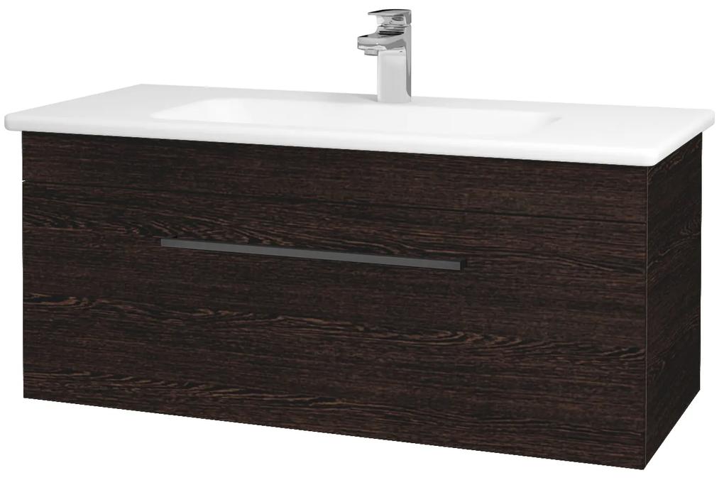 Dřevojas Koupelnová skříň ASTON SZZ 100 Varianta: N01 Bílá lesk / Úchytka T04 / D16 Beton tmavý