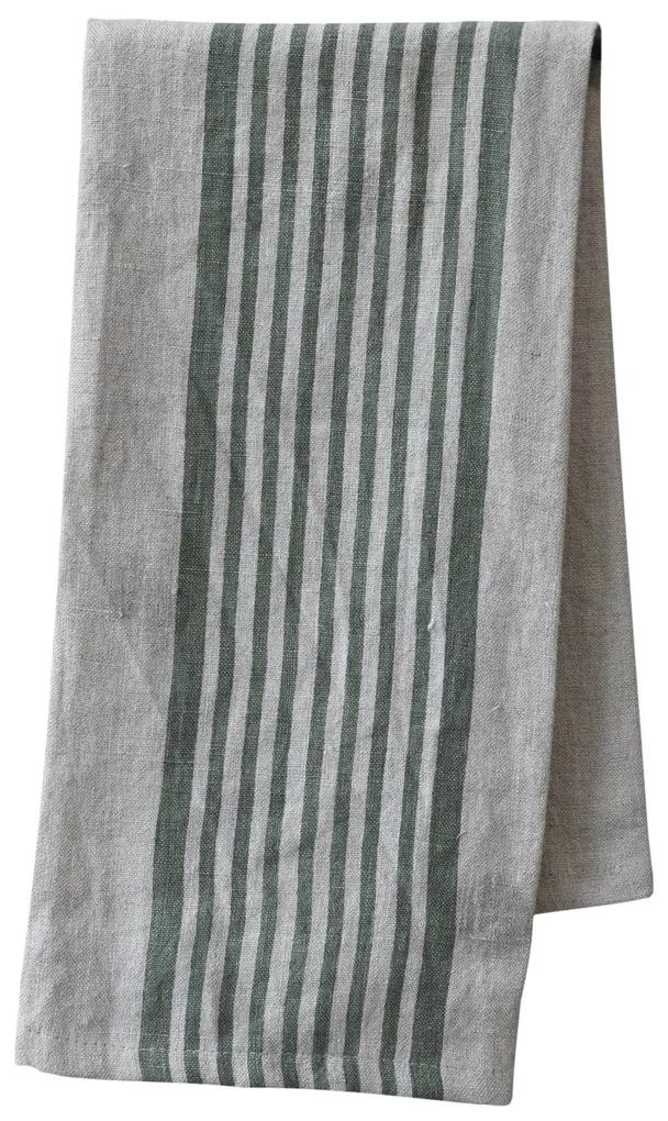 Éternel Bavlněná utěrka Stripes Olive 70×50 cm, zelená barva, textil