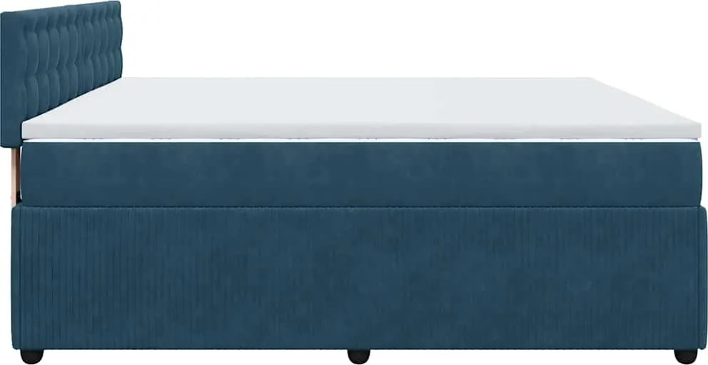 Box spring postel s matrací modrá 200 x 200 cm samet 3290146