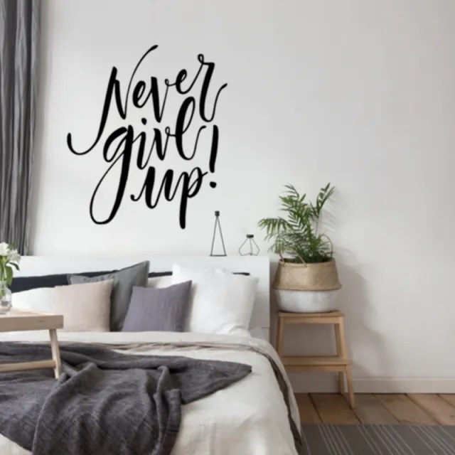 Samolepka Never give up