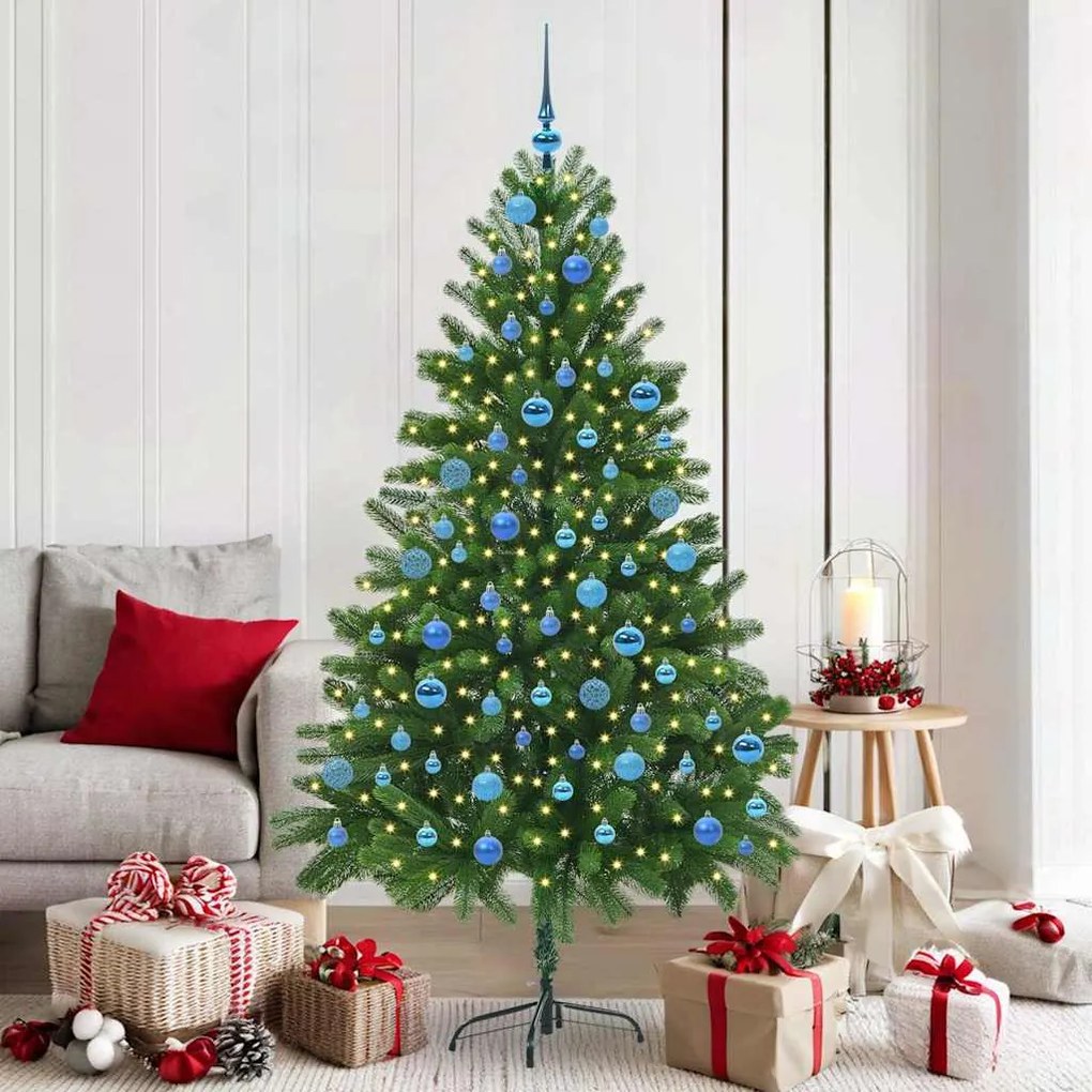 Vánoční stromeček s 300 LED diodami s stojanem Zelená 180 cm PE 3396338
