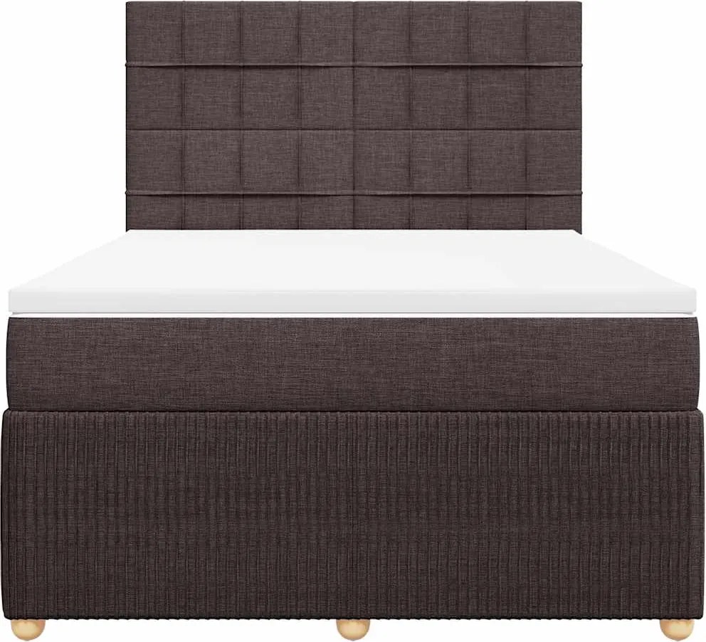 Box spring postel s matrací tmavě hnědá 140x190 cm textil 3294354