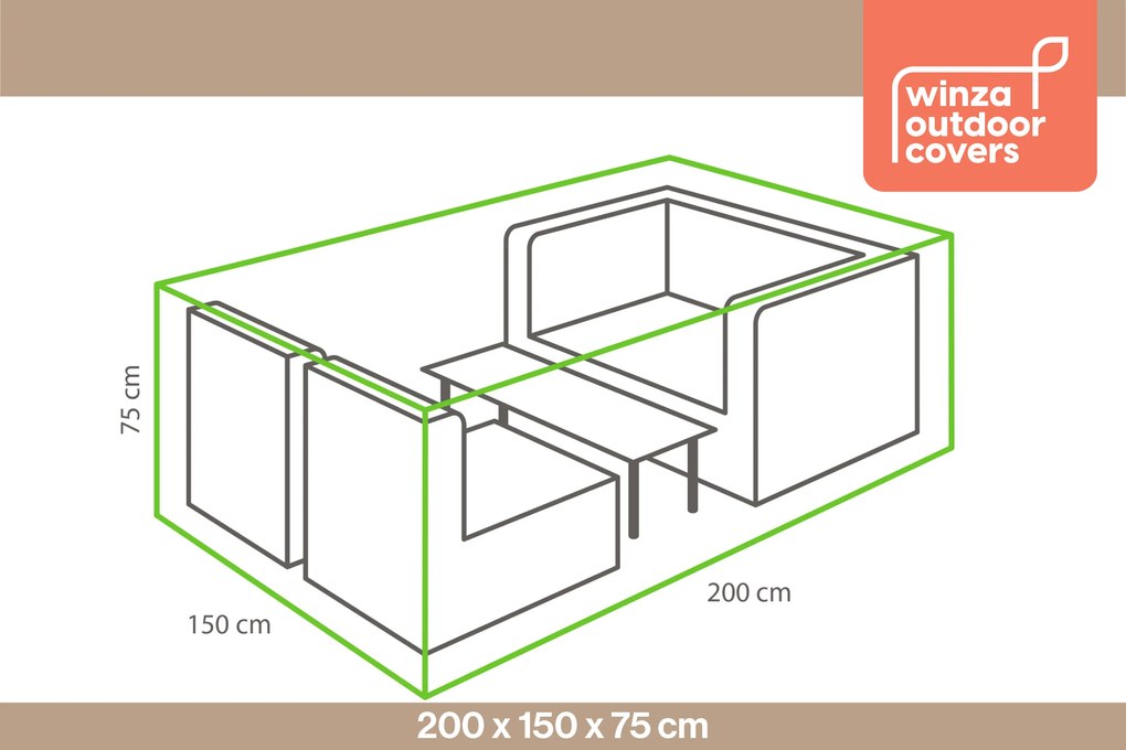 Obal na sedací soupravu obdélník Winza 200x150x75cm