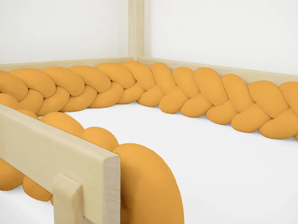 Benlemi Bavlněný mantinel pletený do copu ze 3 pramenů Zvolte barvu: Bílá, Zvolte rozměr: 400 cm (4 metry)