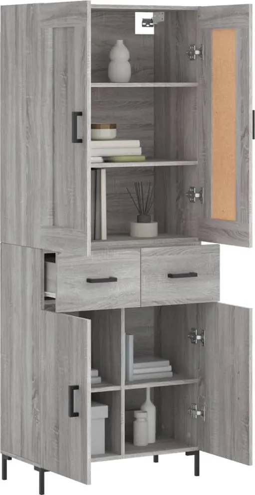 Skříň highboard šedá sonoma 69,5 x 34 x 180 cm kompozitní dřevo 3199879