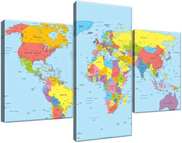 Tištěný obraz Velká mapa světa 90x60cm 2201A_3B