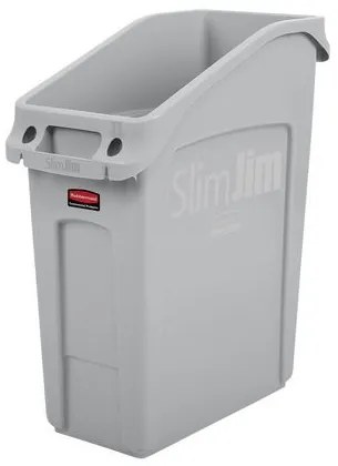Plastový odpadkový koš Rubbermaid Slim Jim Under Counter na tříděný odpad, objem 49 l, šedý