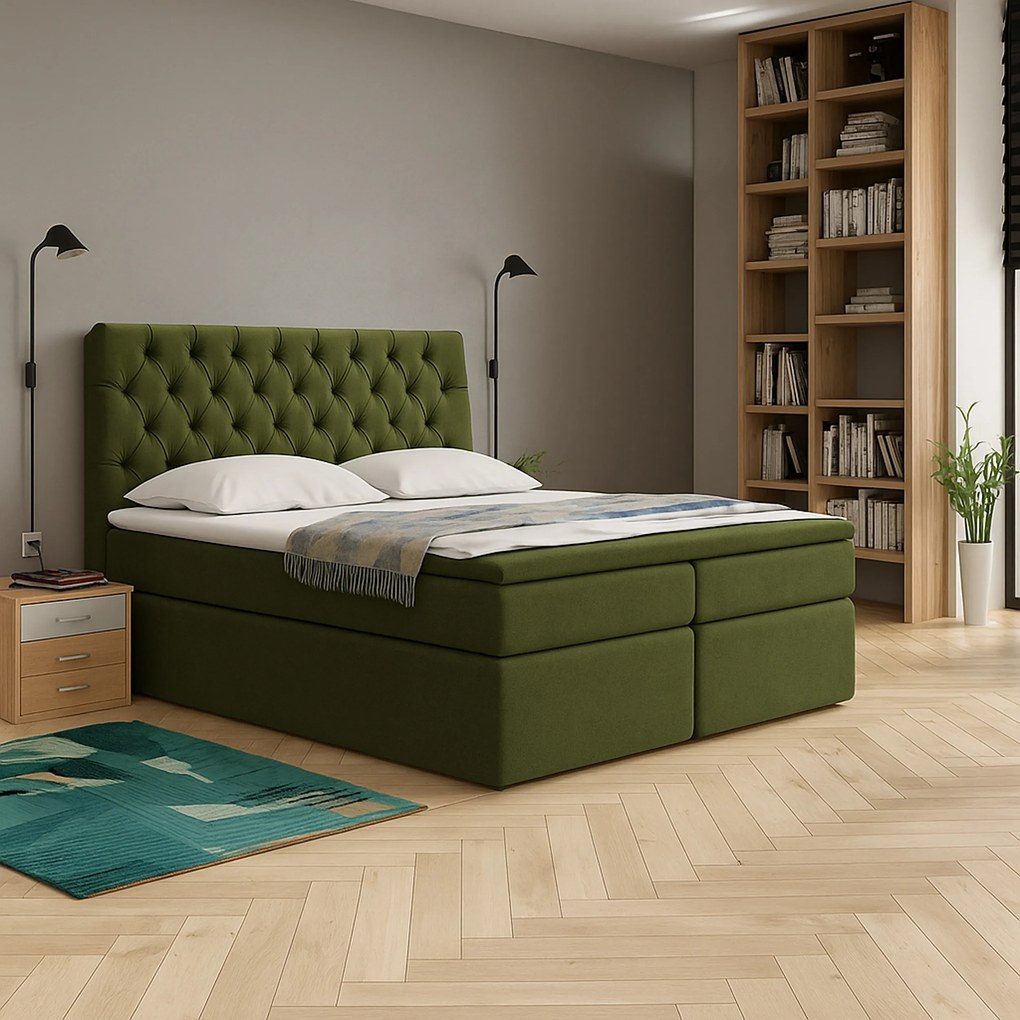 Eka Kontinentální čalouněná postel Luxurious - Cassablanca (90x200 cm) Barva látky Trinity: Šedá (Trinity 2314)